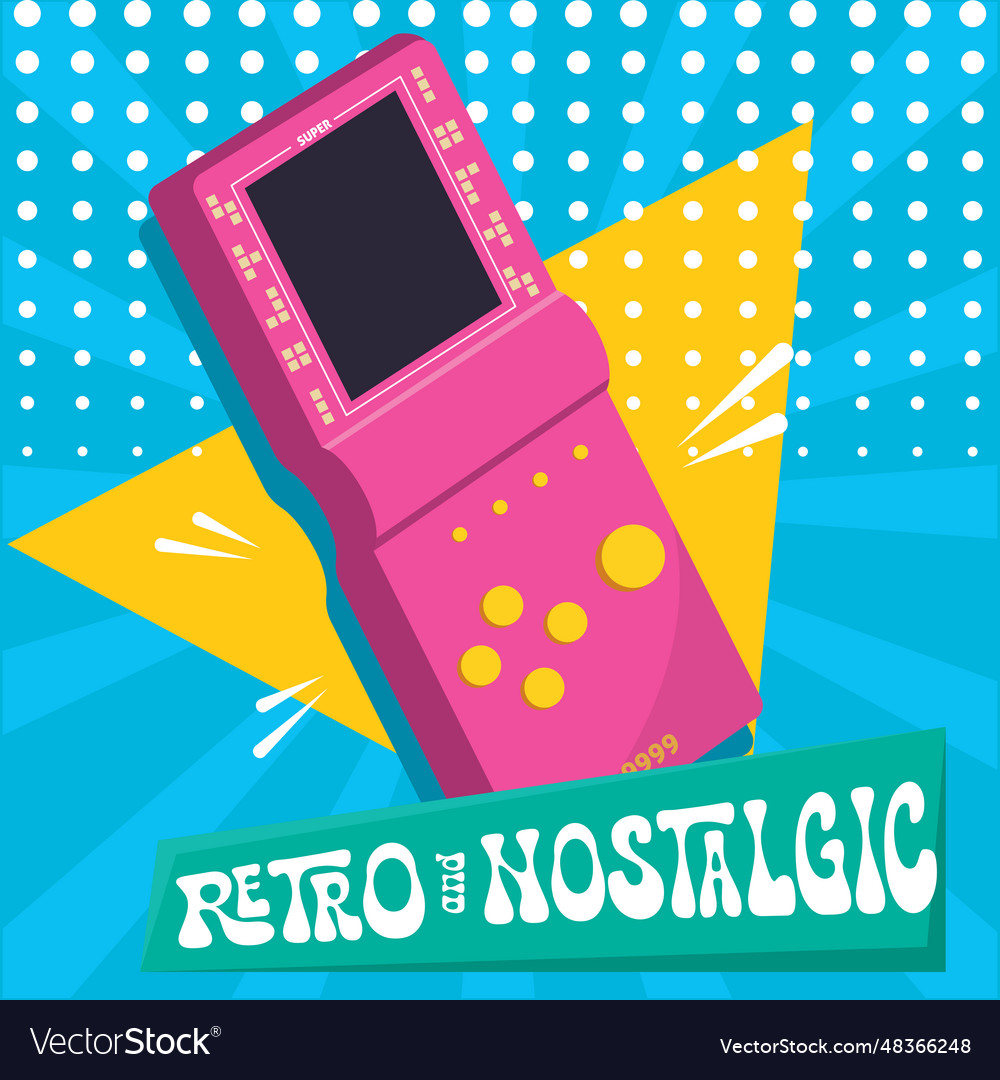 Isolated Video Game Console Nostalgic Retro Vector Image