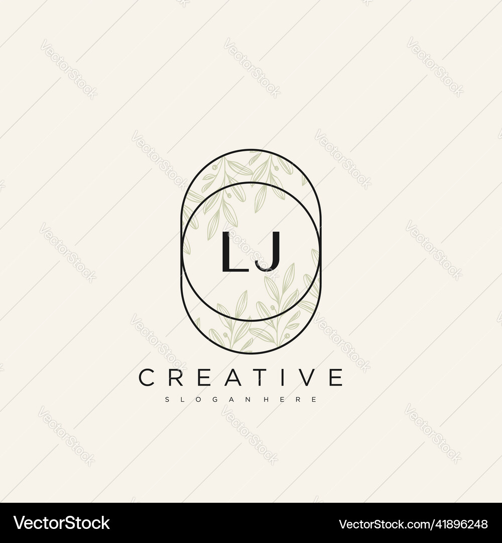 Lj initial letter flower logo template premium art