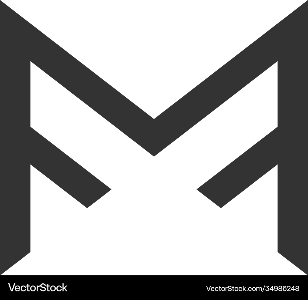 M f letter logo lettermark mf monogram - type Vector Image
