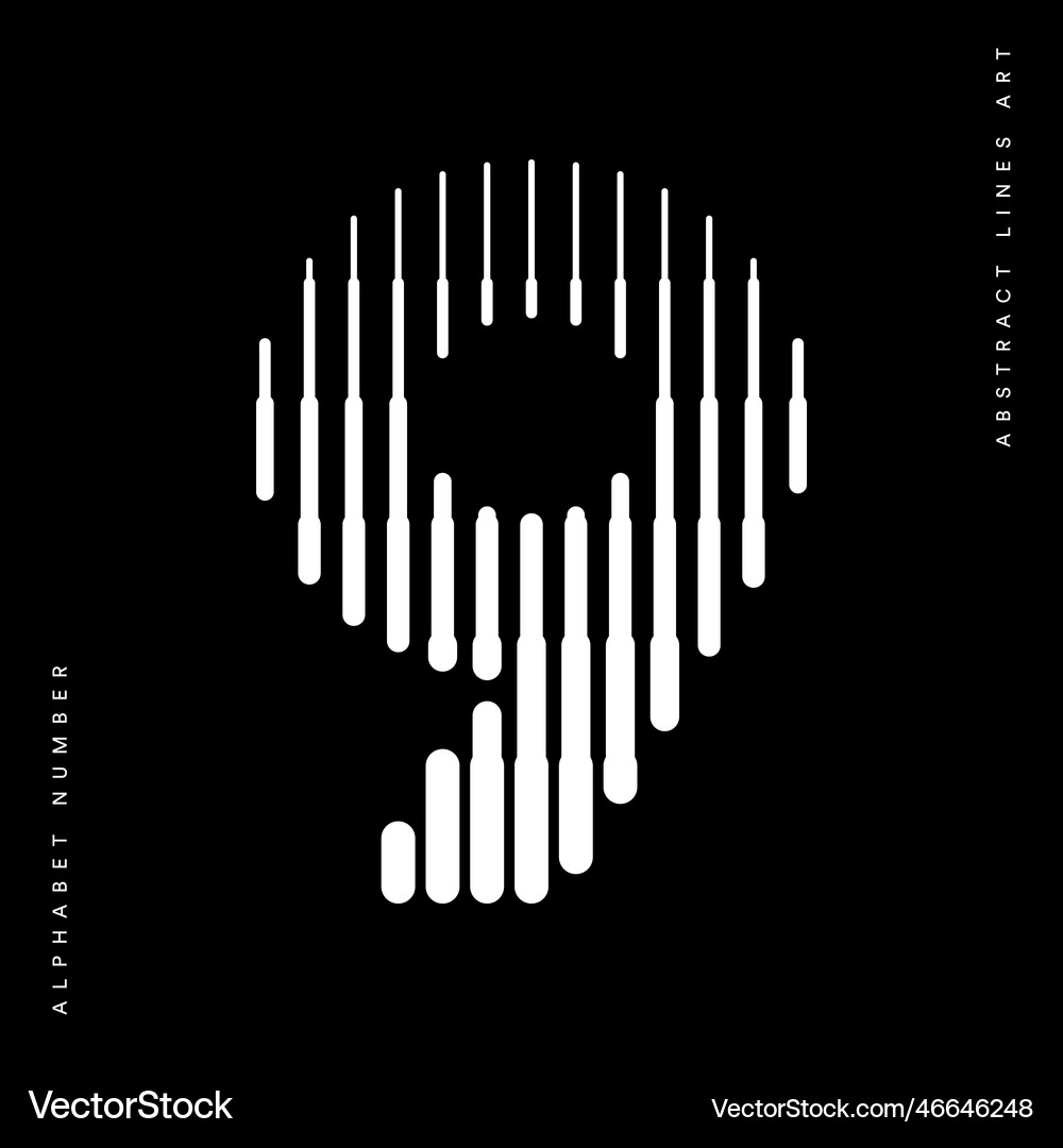 Number nine 9 logo lines abstract modern art Vector Image