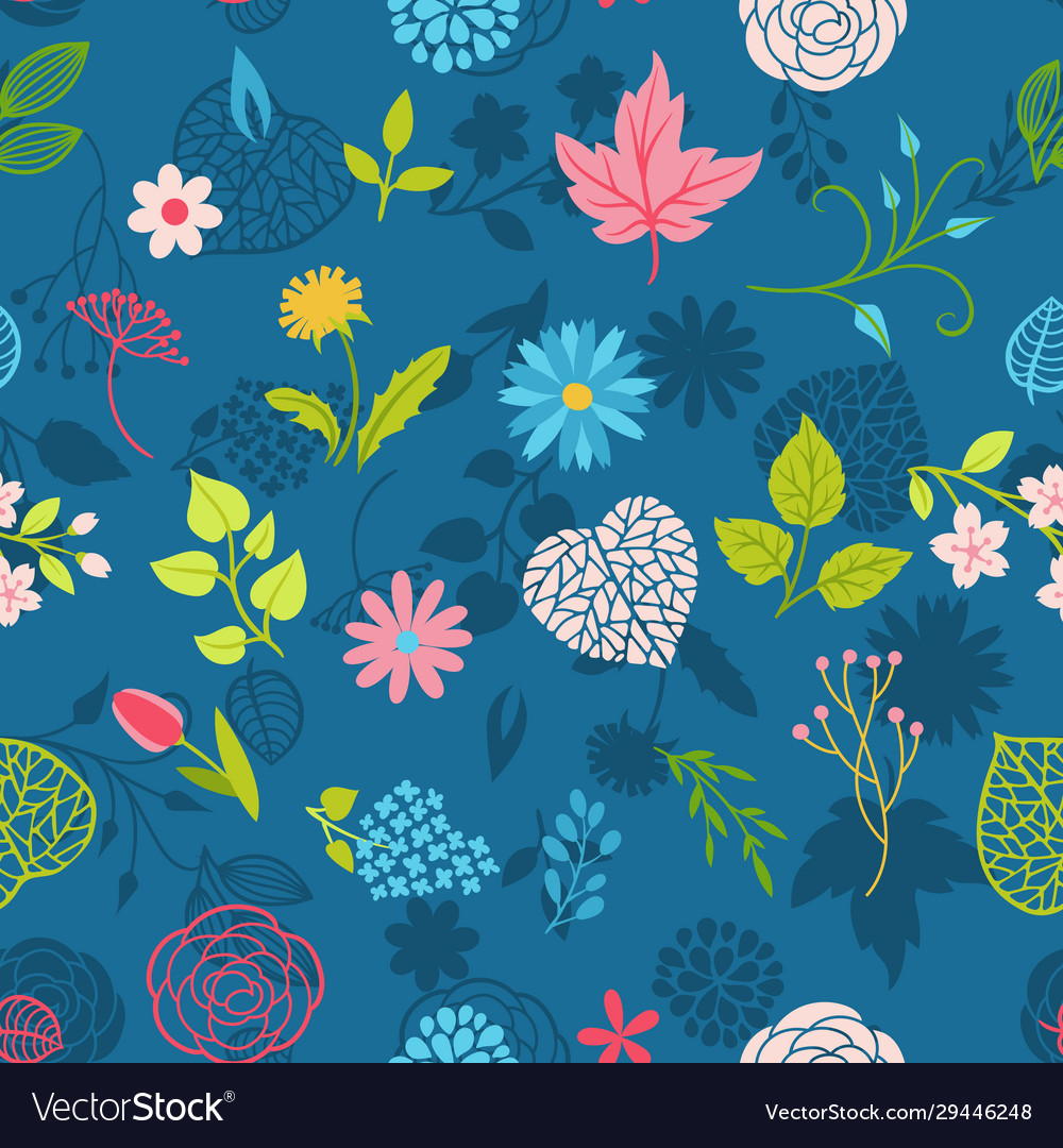 Seamless pattern with spring flowers Royalty Free Vector