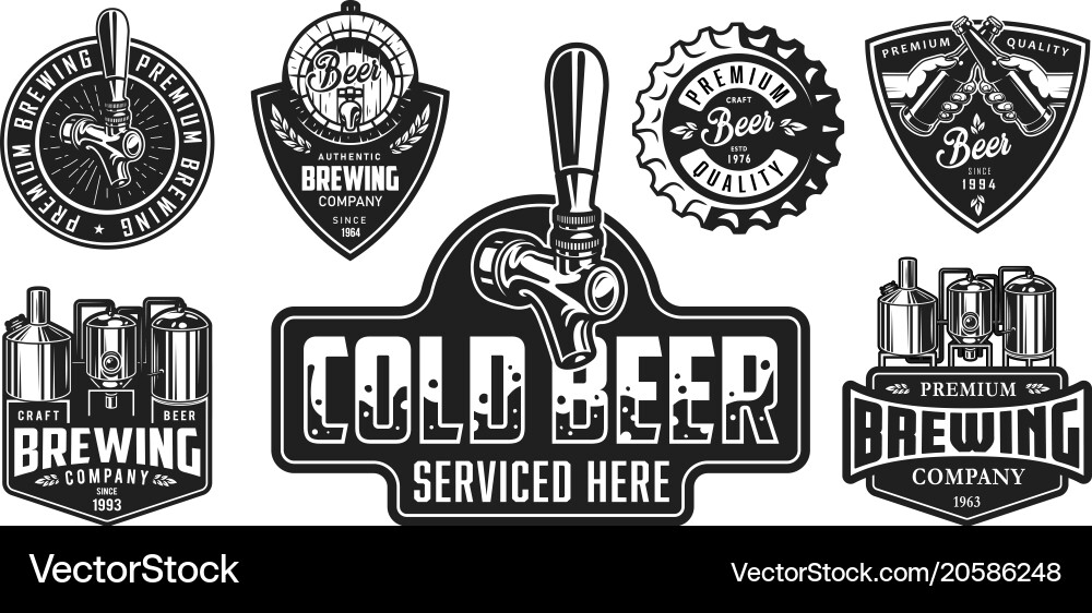 Set of beer badges Royalty Free Vector Image - VectorStock