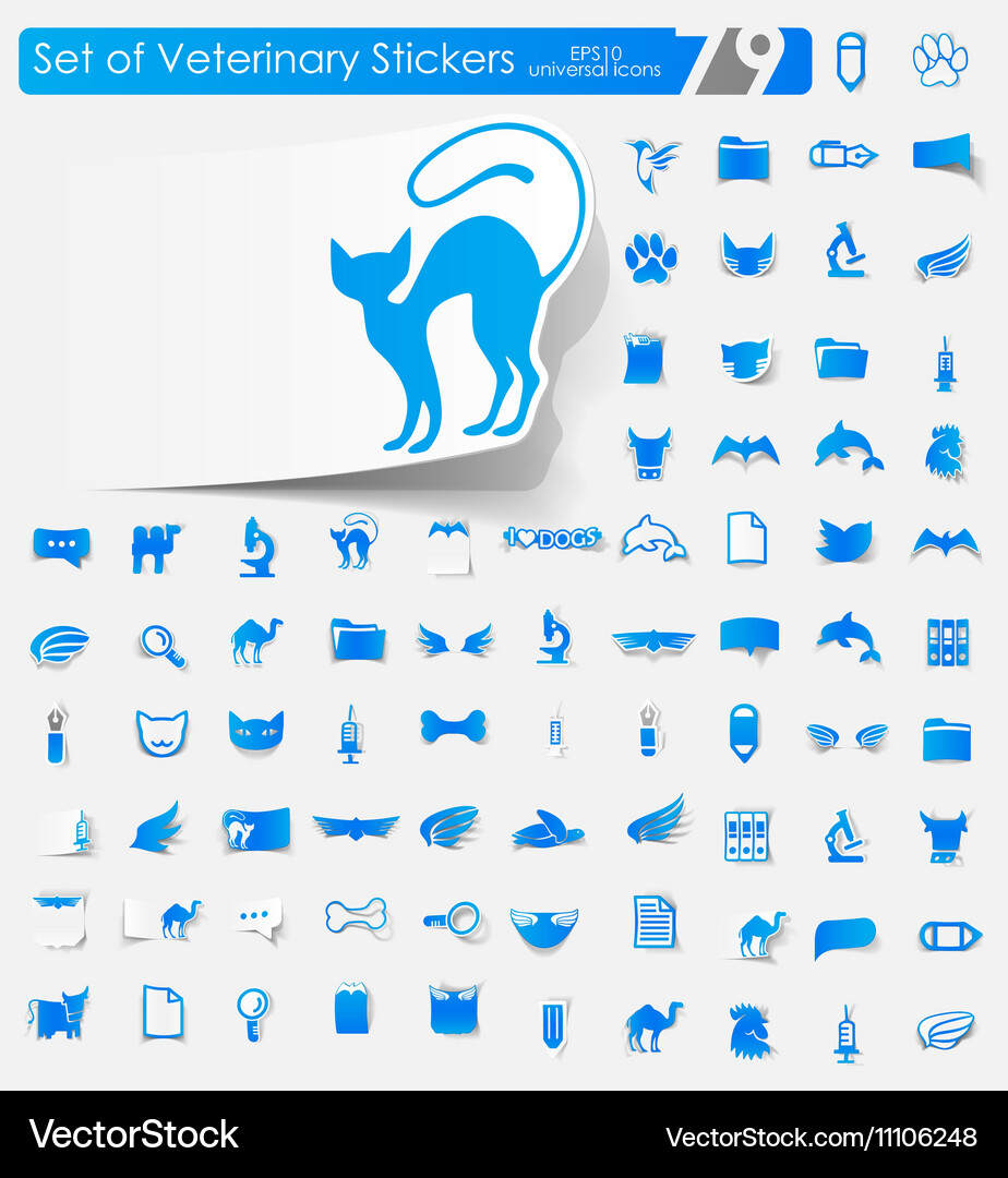Set of veterinary stickers Royalty Free Vector Image