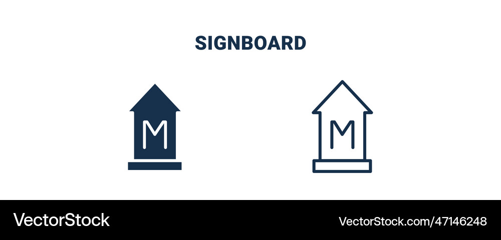 Signboard icon outline and filled icon Royalty Free Vector