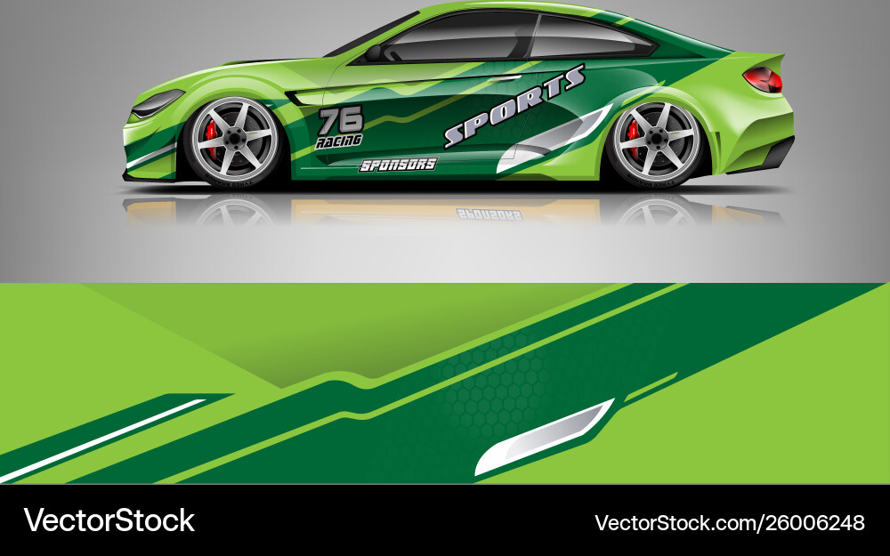 Sport car racing wrap design Royalty Free Vector Image