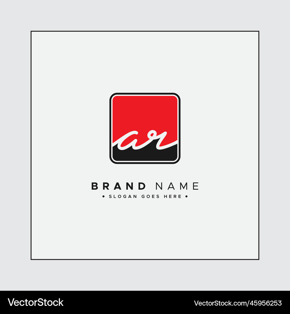 Ar handwritten signature logo - logo template Vector Image