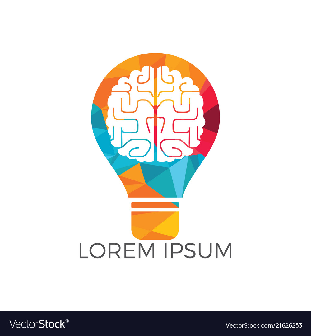 Bulb and brain logo design Royalty Free Vector Image