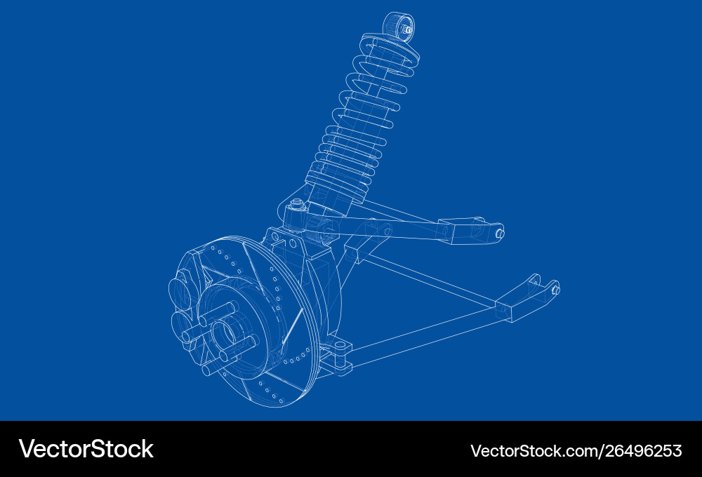 Car suspension with shock absorber Royalty Free Vector Image