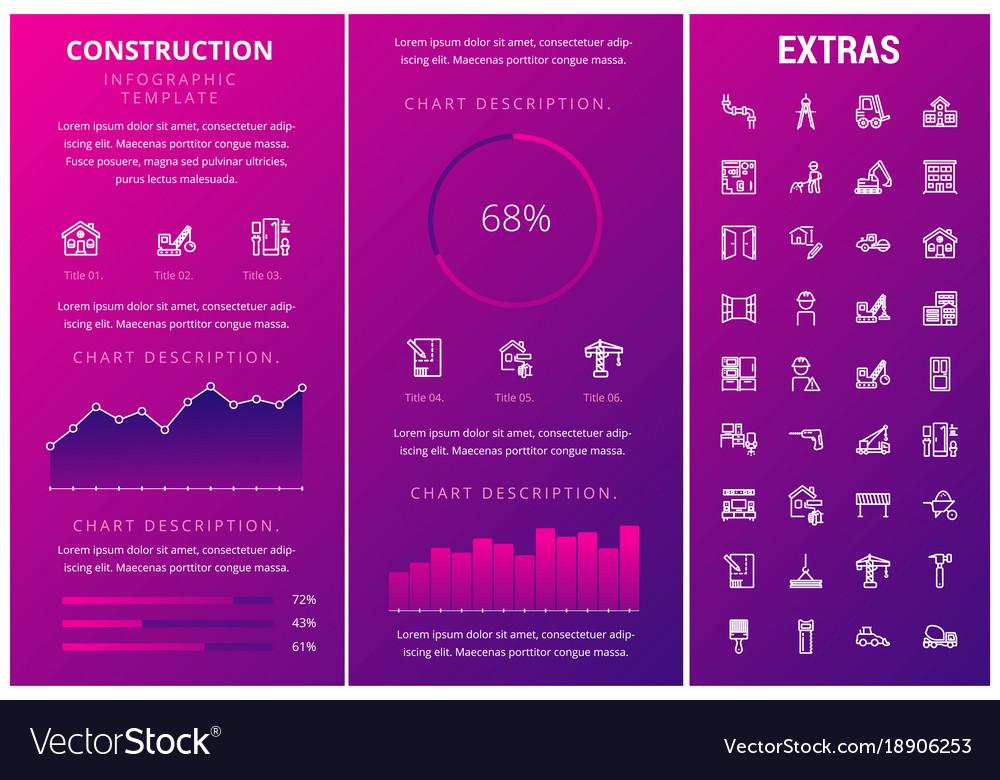 Construction infographic template and elements Vector Image