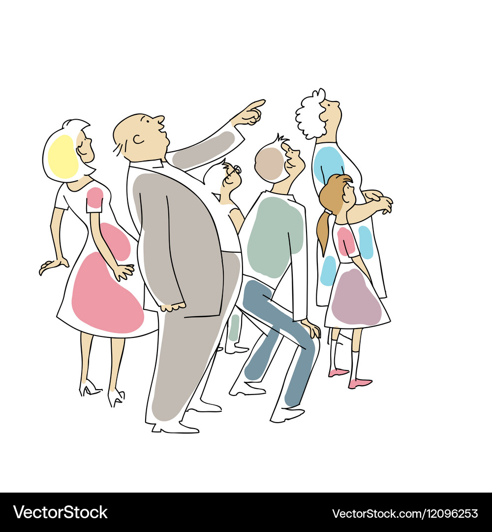 Crowd of onlookers watching Royalty Free Vector Image