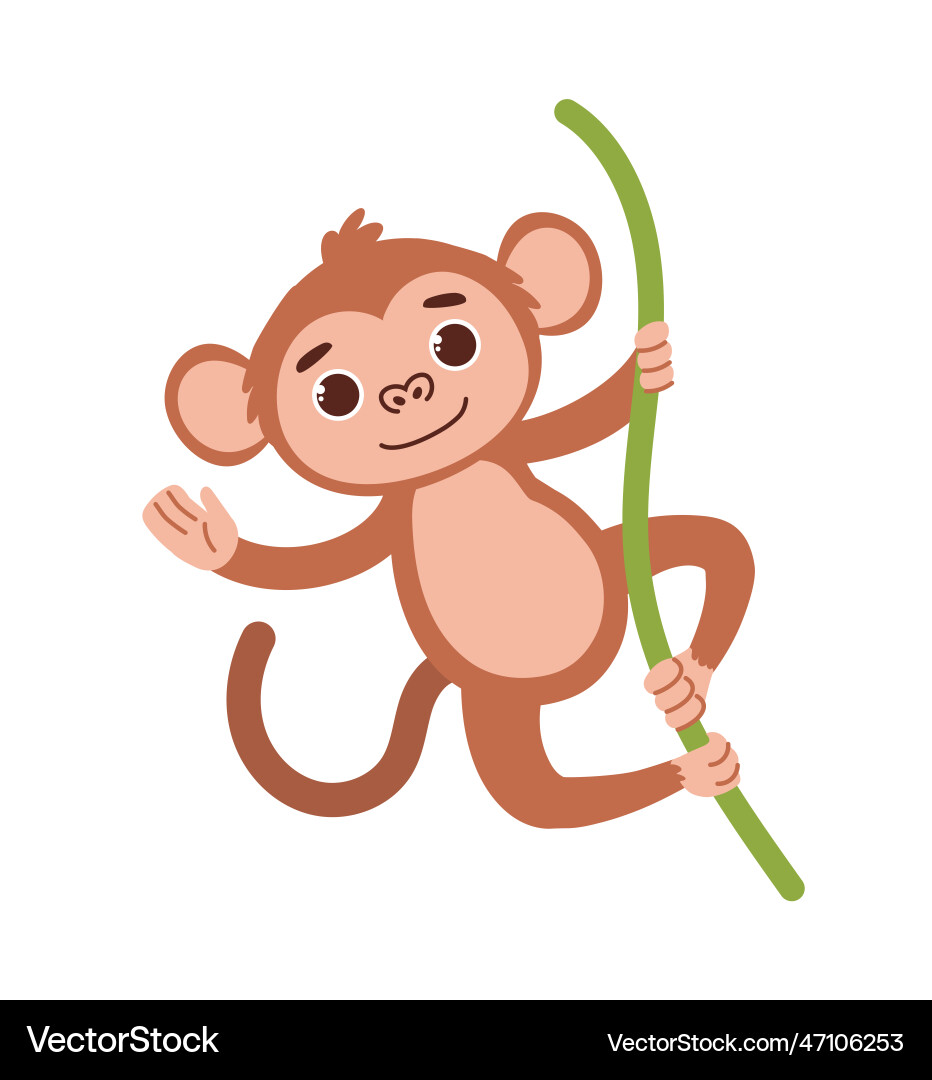 Cute safari monkey Royalty Free Vector Image - VectorStock