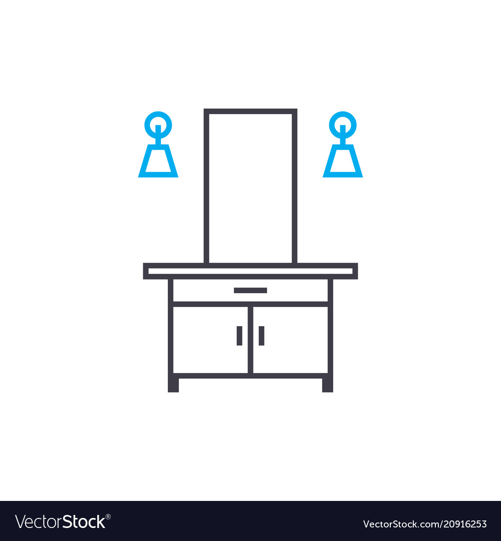 Dressing table linear icon concept Royalty Free Vector Image