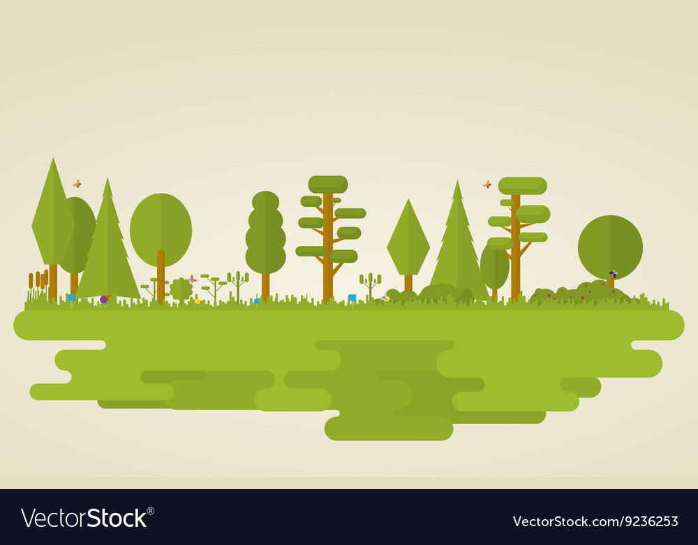 Flat nature Royalty Free Vector Image - VectorStock
