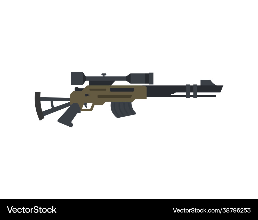 Military sniper rifle with optical sight Vector Image