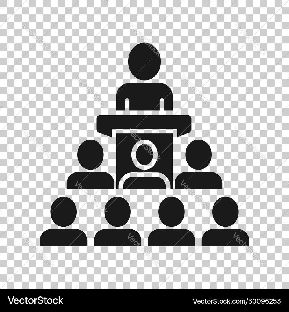 People on podium icon in flat style speaker Vector Image