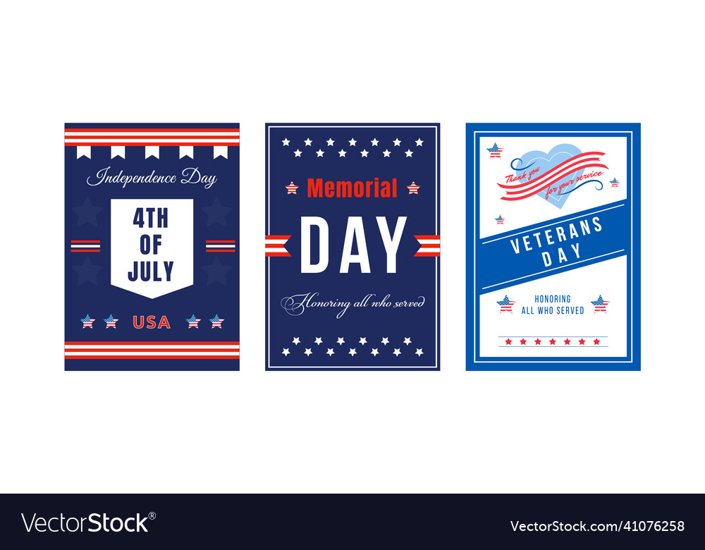 American national holiday poster flat templates Vector Image