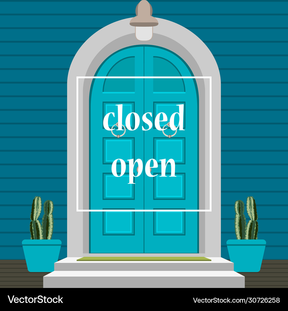 Apartment building with door front doorstep Vector Image