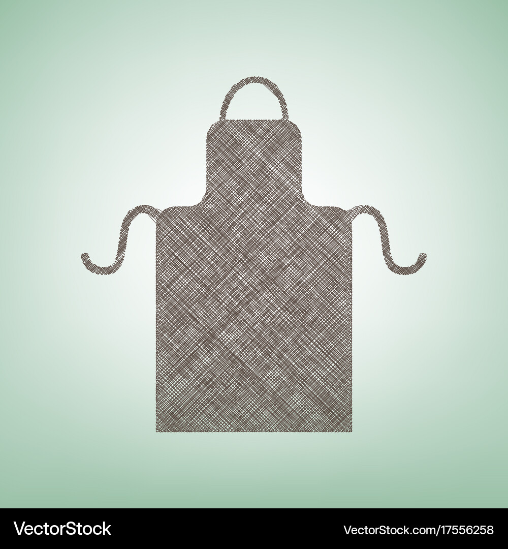 Apron simple sign brown flax icon Royalty Free Vector Image