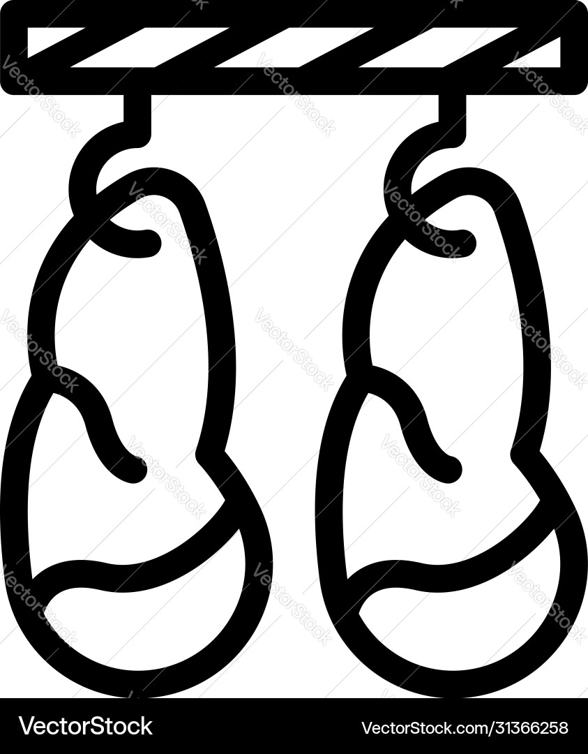 Big meat on hook icon outline style Royalty Free Vector
