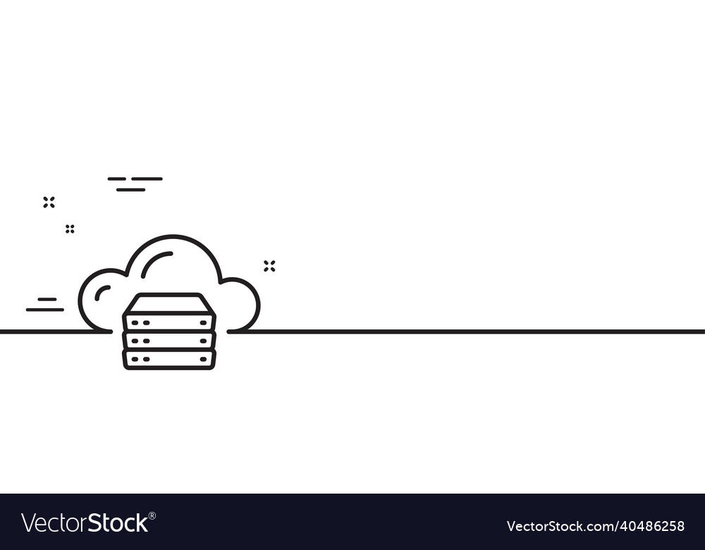 Cloud Computing Server Line Icon Internet Data Vector Image