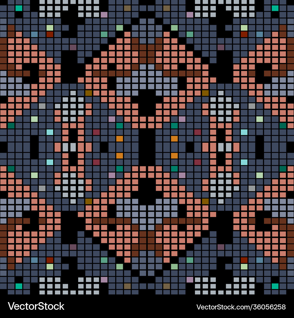 Digital squares seamless pattern colorful tribal Vector Image
