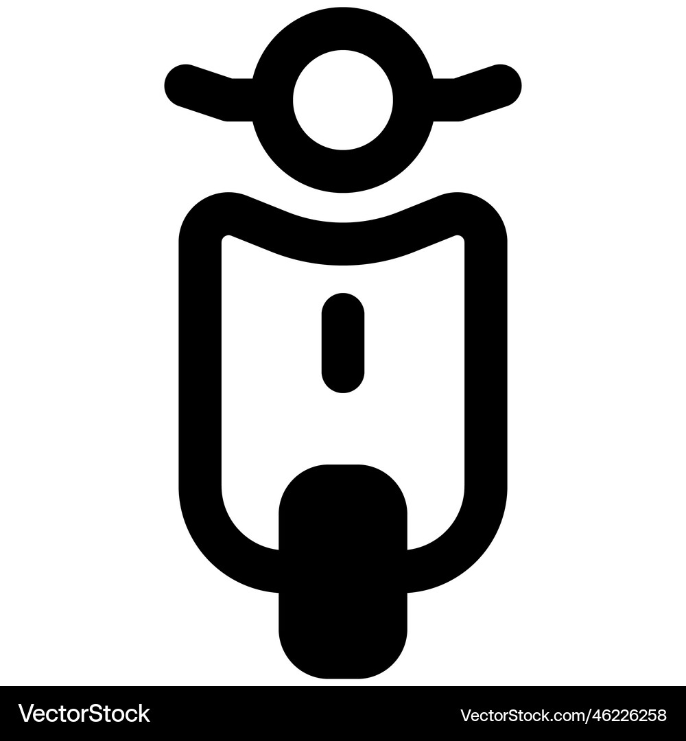 Front view of a retro scooter Royalty Free Vector Image