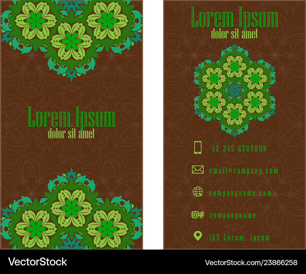 Green visiting card abstract creative business Vector Image