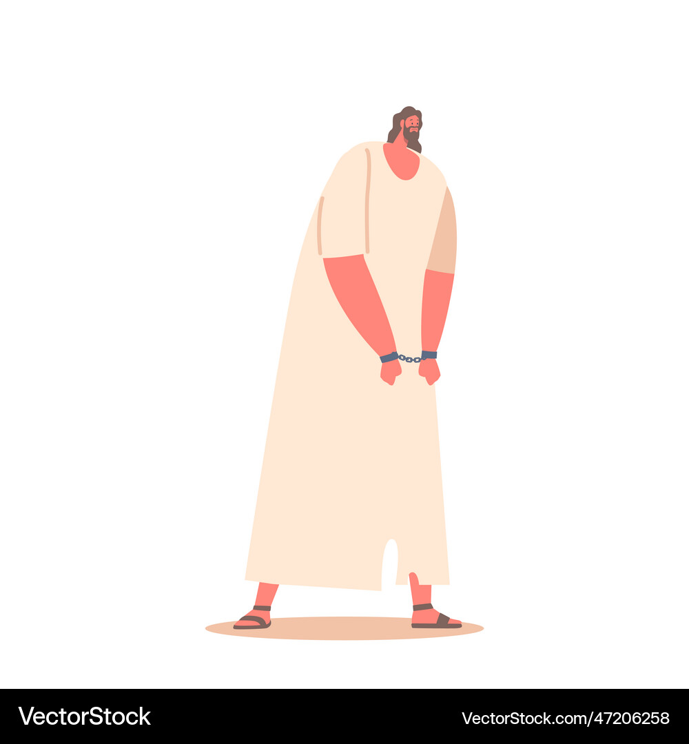 Jesus character wearing shackles represents Vector Image