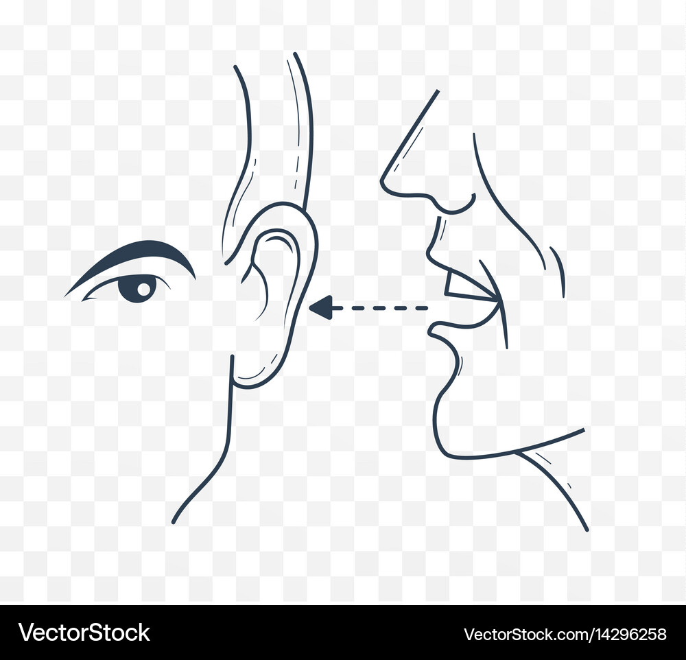 Man says in his ear Royalty Free Vector Image - VectorStock