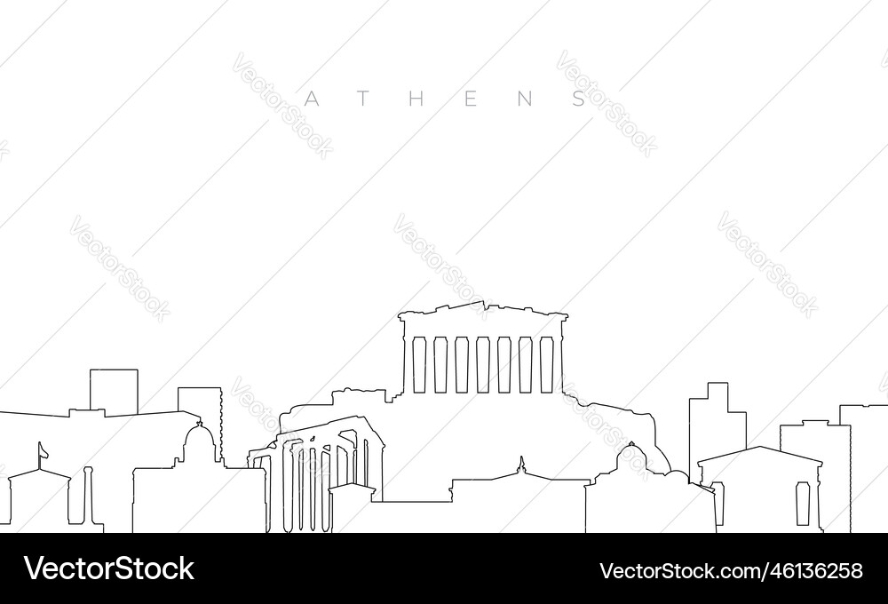 Outline athens skyline trendy template Royalty Free Vector