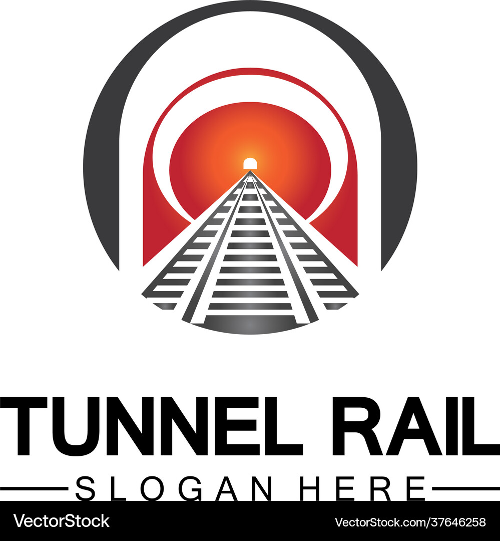 Rail with tunnel logo icon design template Vector Image