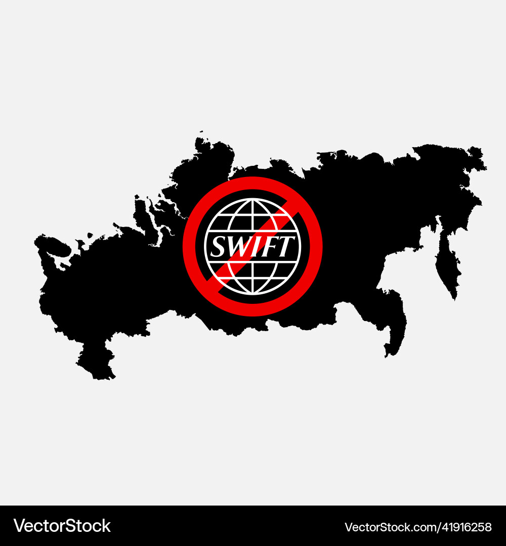Russia world isolation swift Royalty Free Vector Image
