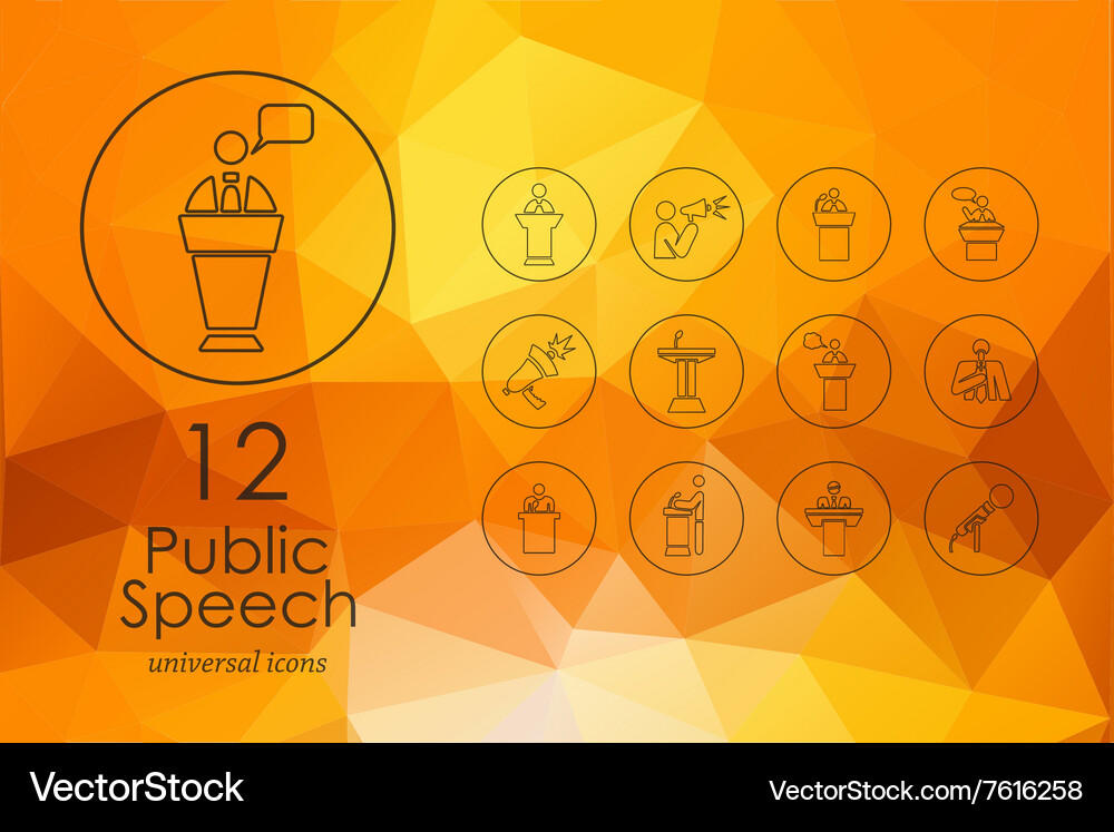 Set of public speech icons Royalty Free Vector Image