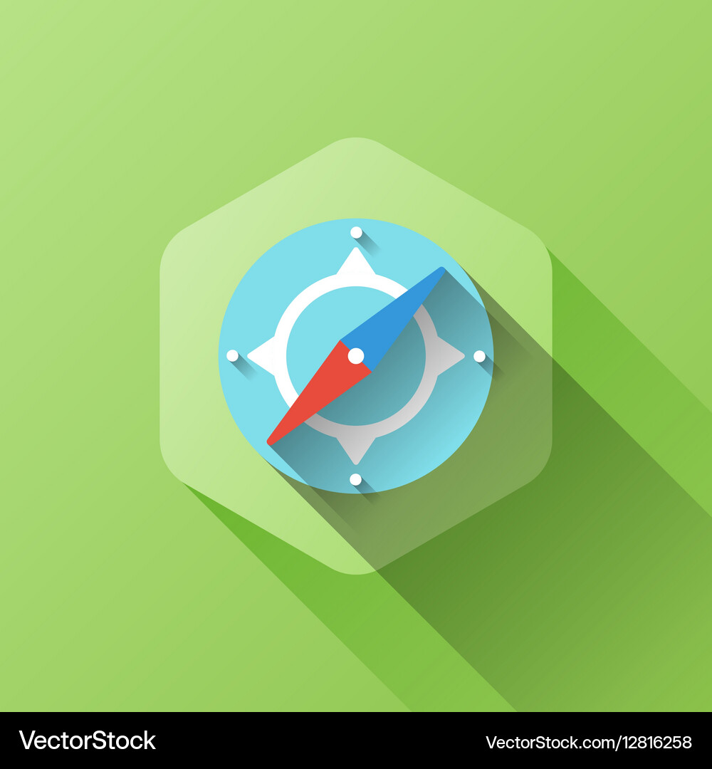 Simple of compass icon in flat style Royalty Free Vector
