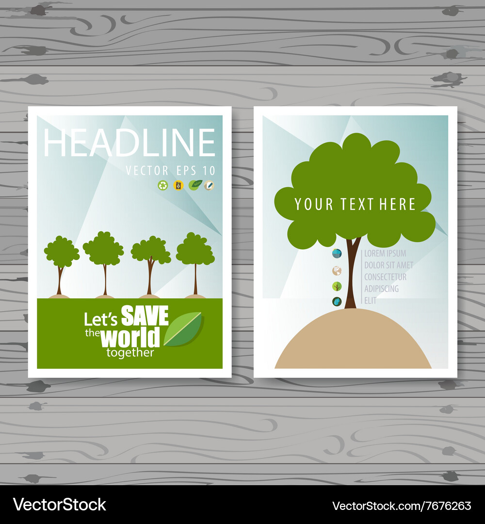 Brochure flyer design layout template ecology Vector Image