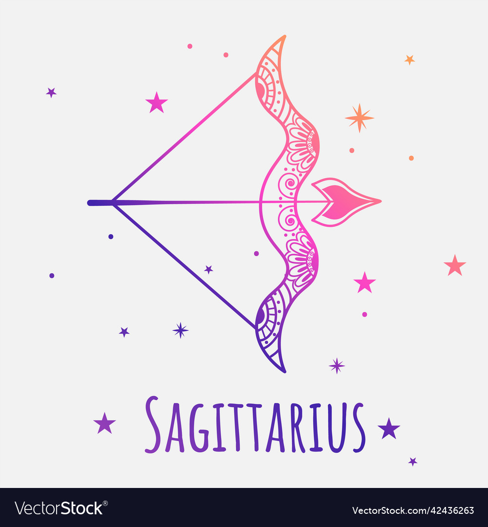 Colorful zodiac sign sagittarius lineart Vector Image Colorful zodiac sign sagittarius lineart Vector Image