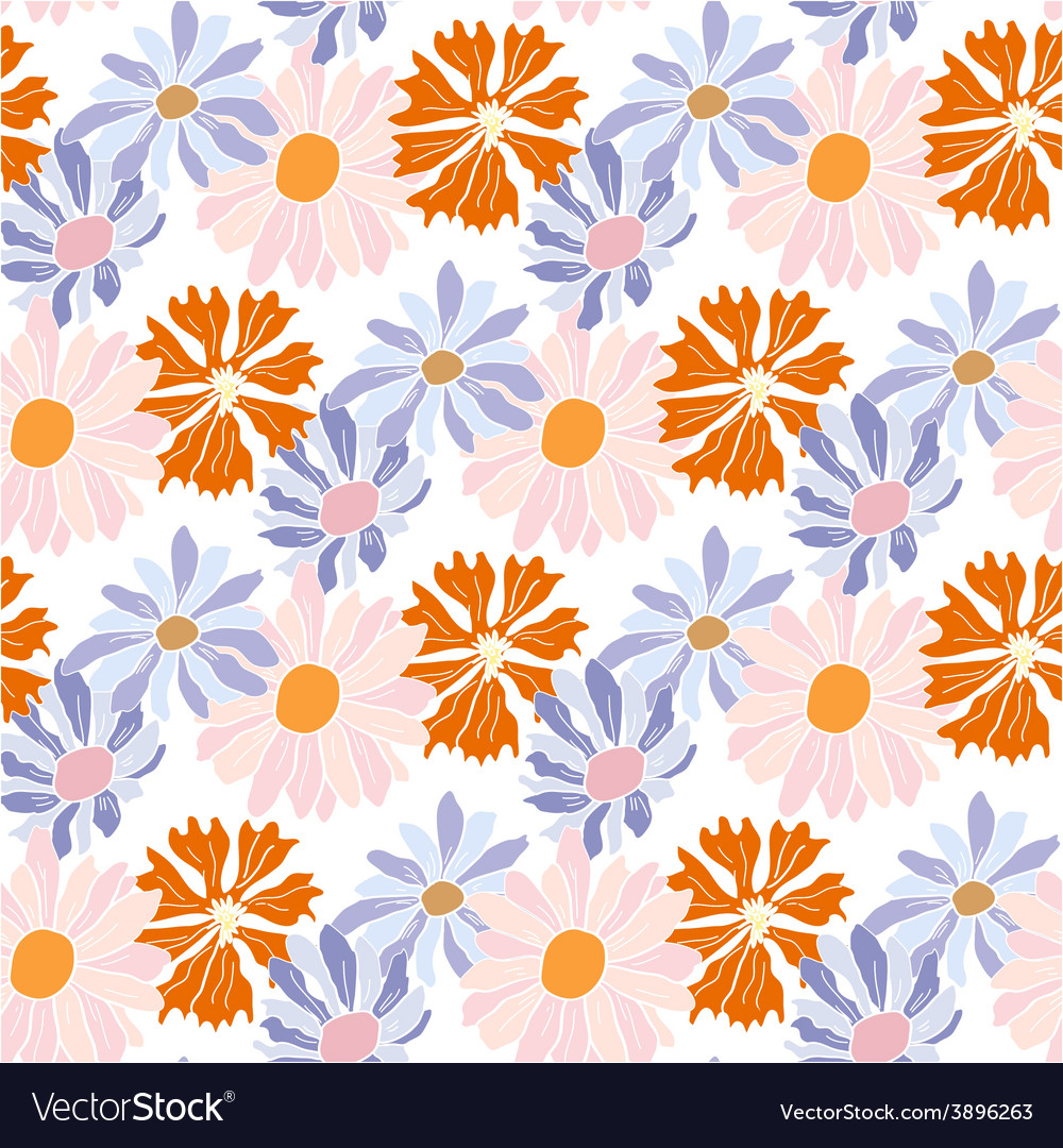 Daisy seamless pattern Royalty Free Vector Image