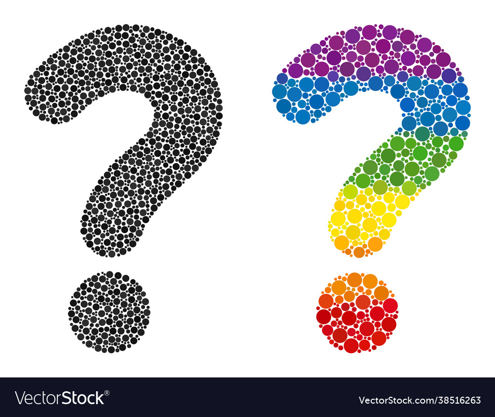 Dot question mark composition icon rainbow Vector Image