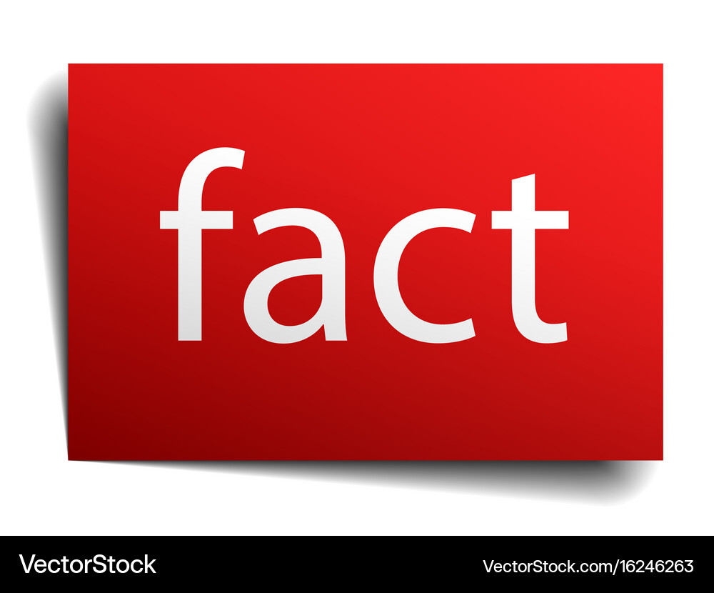 Fact red square isolated paper sign on white Vector Image