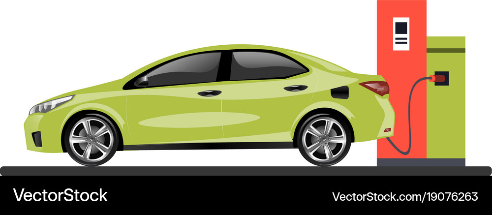 Gas station refueling a car Royalty Free Vector Image