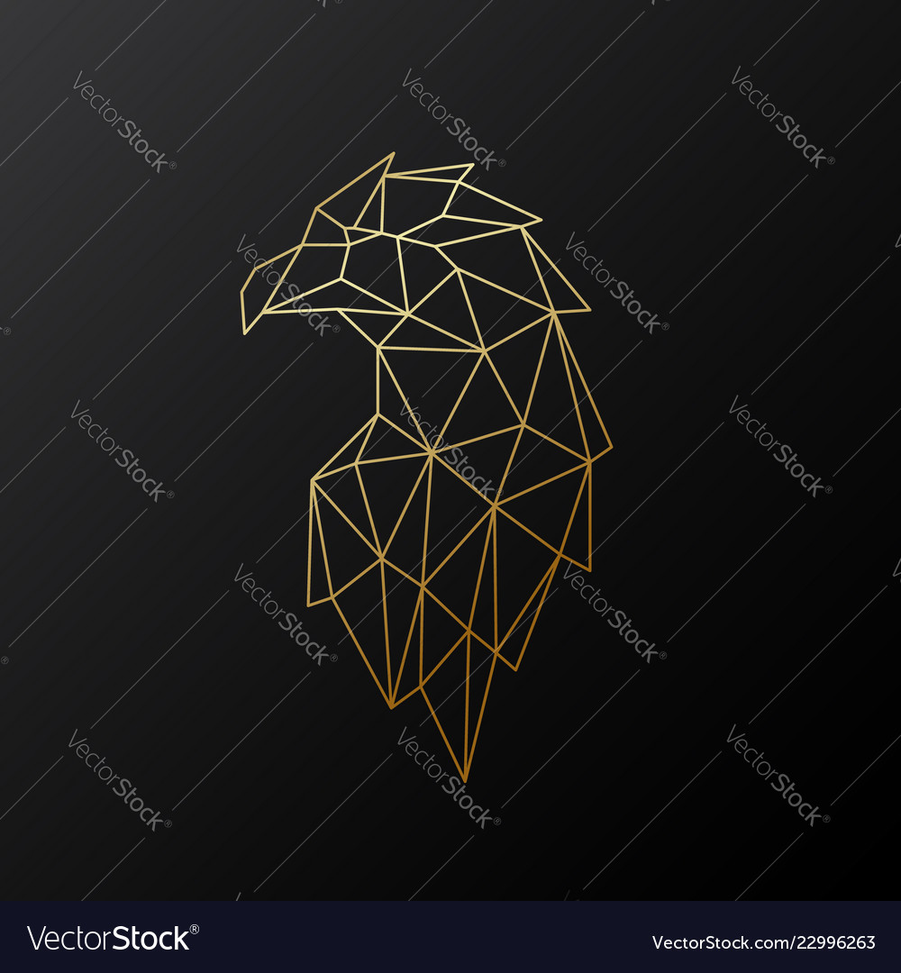 Golden polygonal eagle isolated Royalty Free Vector Image Golden polygonal eagle isolated Royalty Free Vector Image