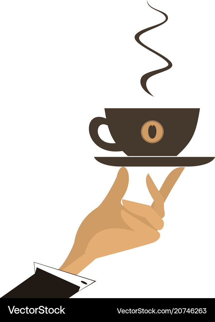 Hand with a cup of coffee Royalty Free Vector Image