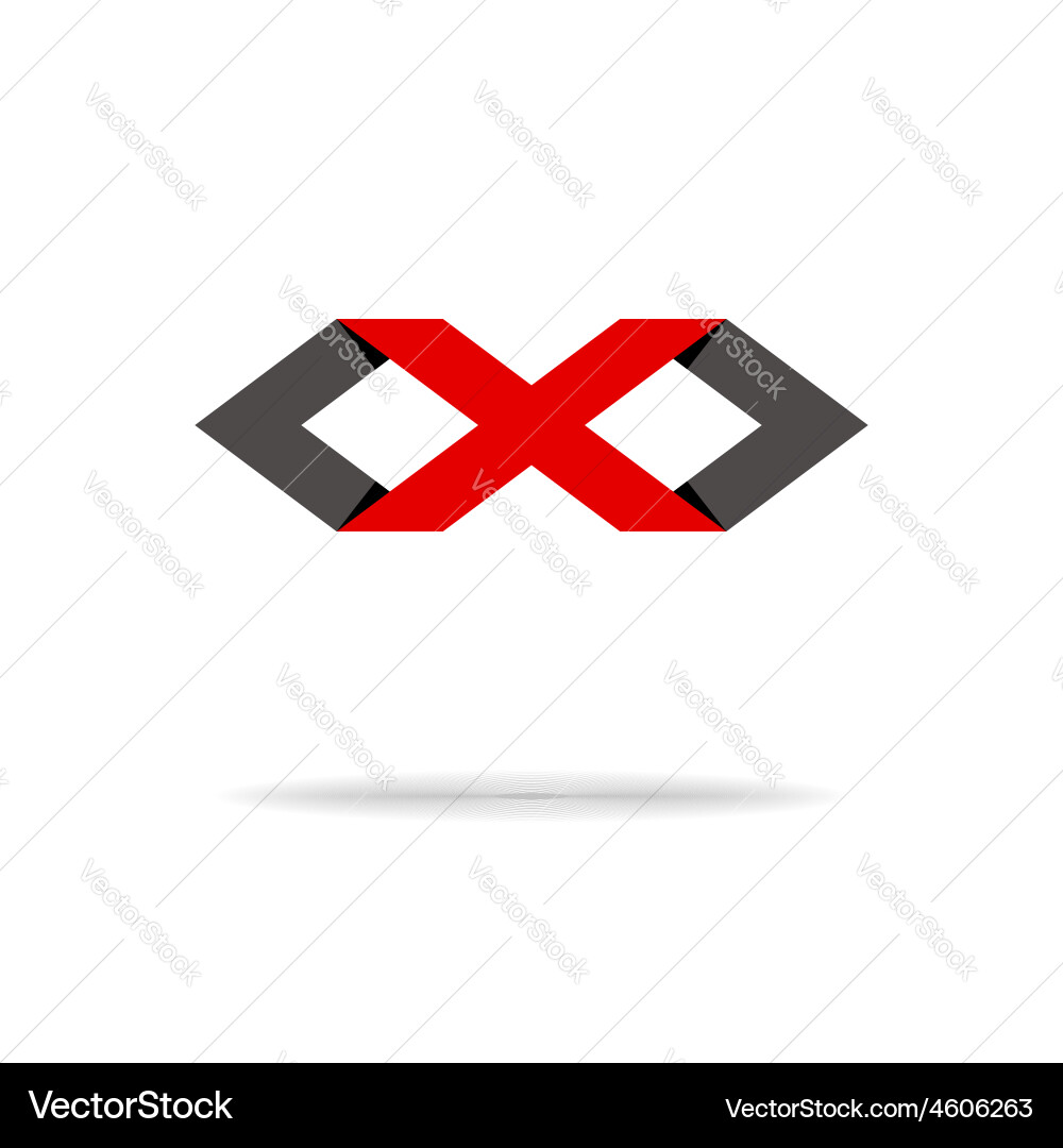 Letter X or red and black Infinity sign template Vector Image