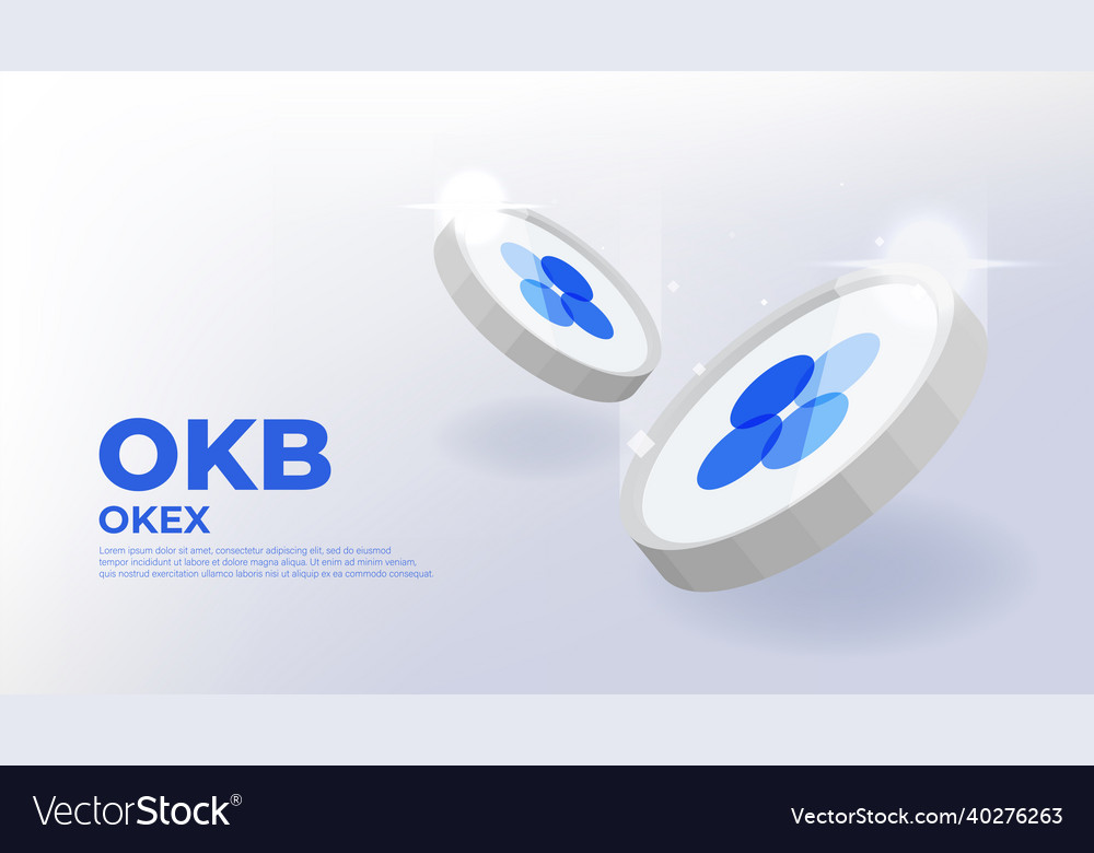 Okex okb cryptocurrency banner Royalty Free Vector Image