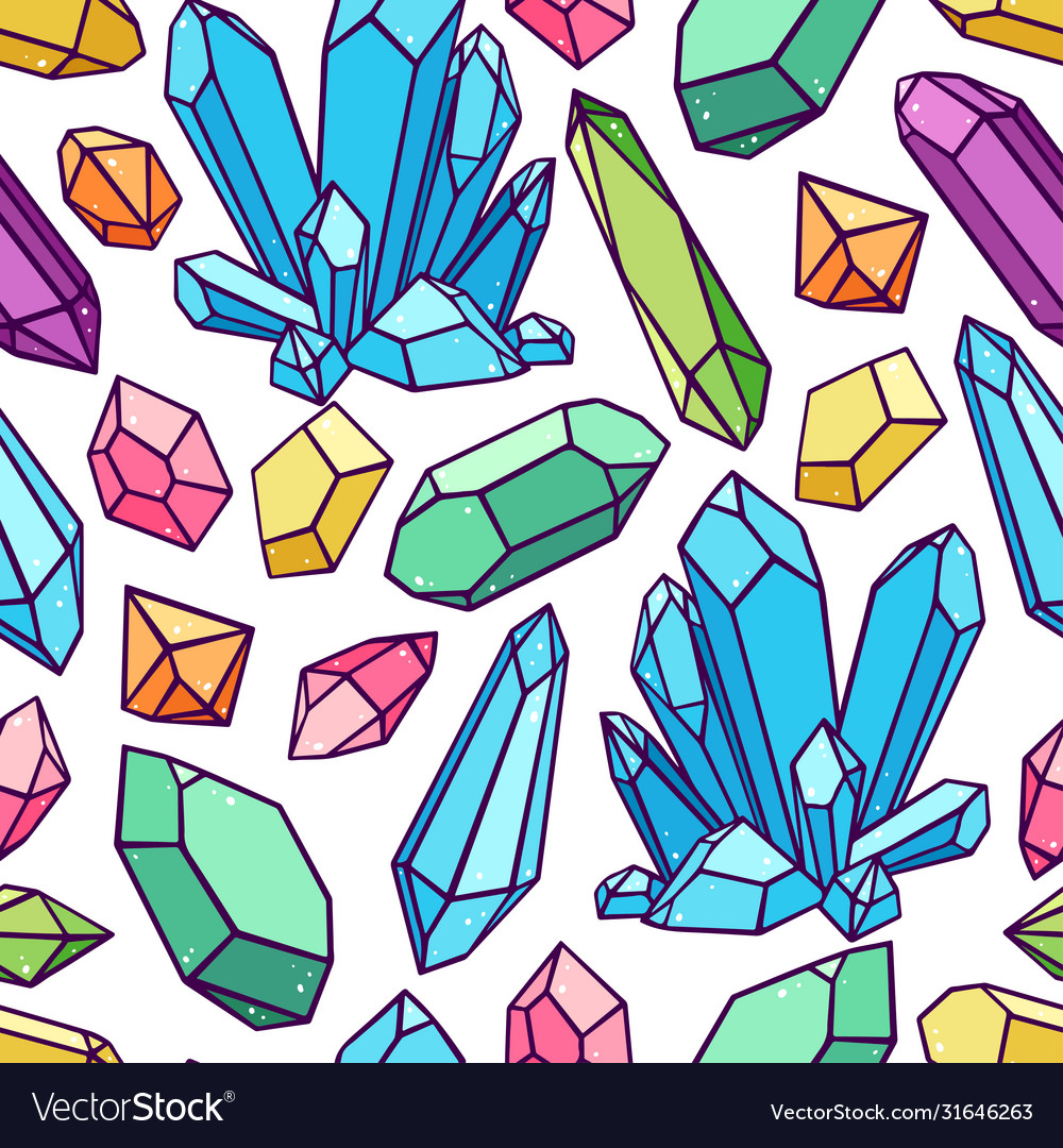 Seamless pattern crystals Royalty Free Vector Image