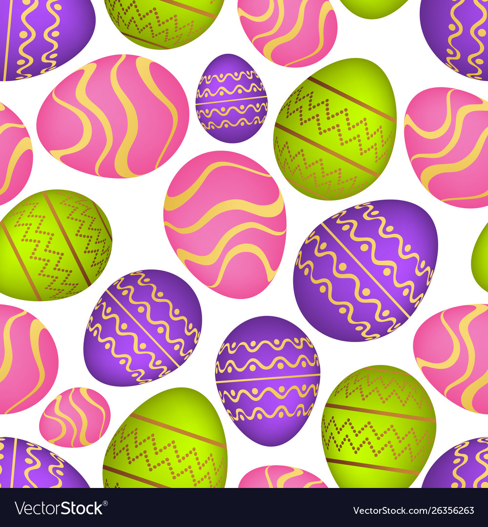 Seamless pattern with colorful easter eggs Vector Image