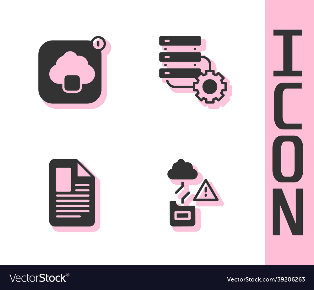 Set cloud technology data transfer file Royalty Free Vector Set cloud technology data transfer file Royalty Free Vector