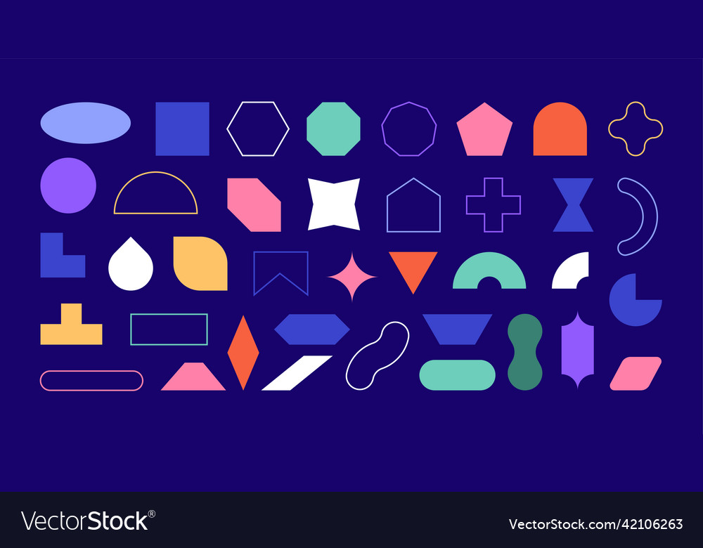 Set of simple primitive geometric shapes Vector Image