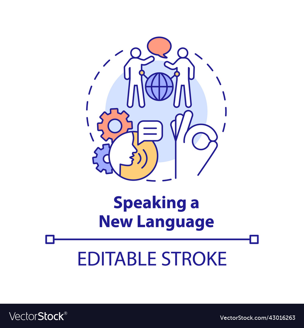 Speaking new language concept icon Royalty Free Vector Image