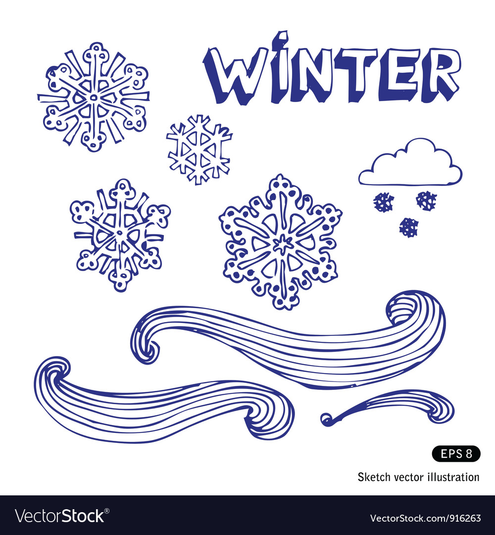 Winter elements set Royalty Free Vector Image - VectorStock